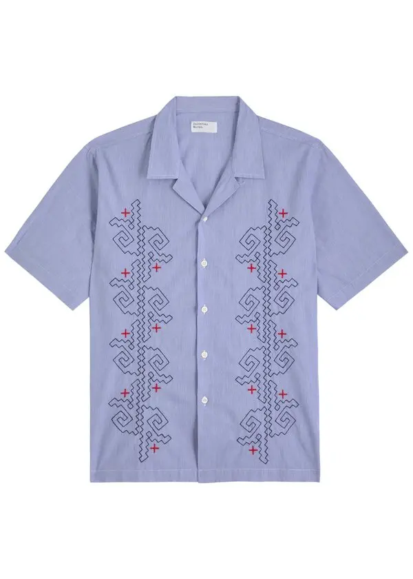 Universal Works Road Fine-striped Cotton Shirt
