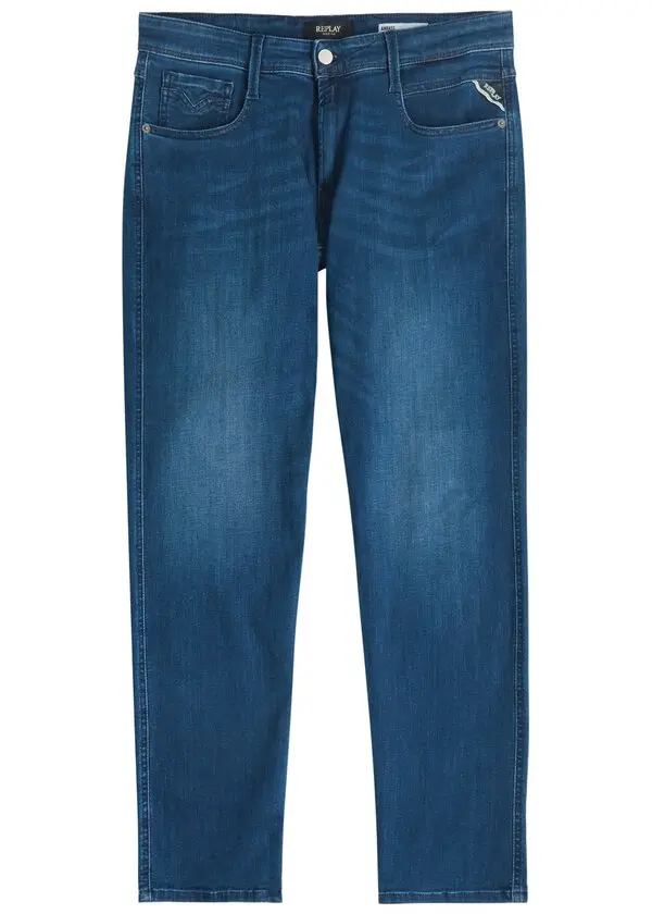 REPLAY Anbass Slim-leg Jeans - Dark Blue