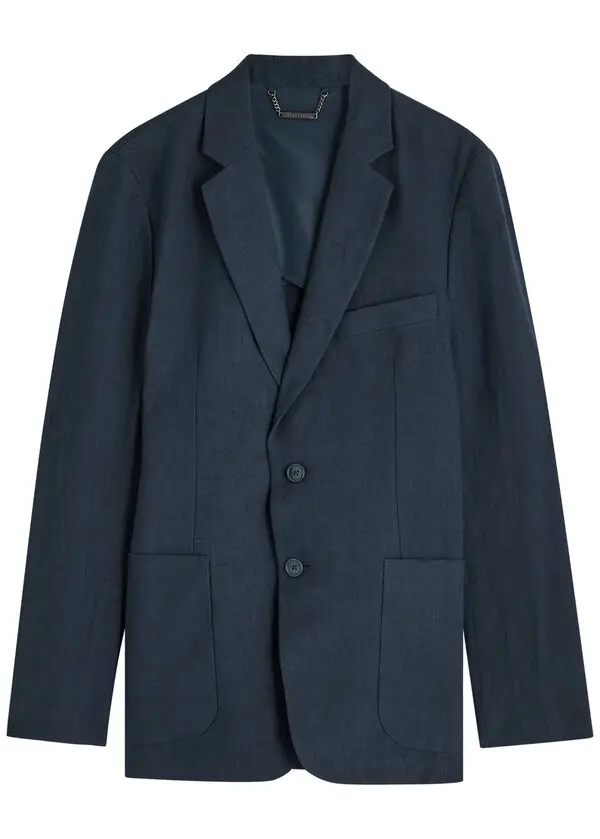 PERCIVAL Tailored Linen Blazer - Navy