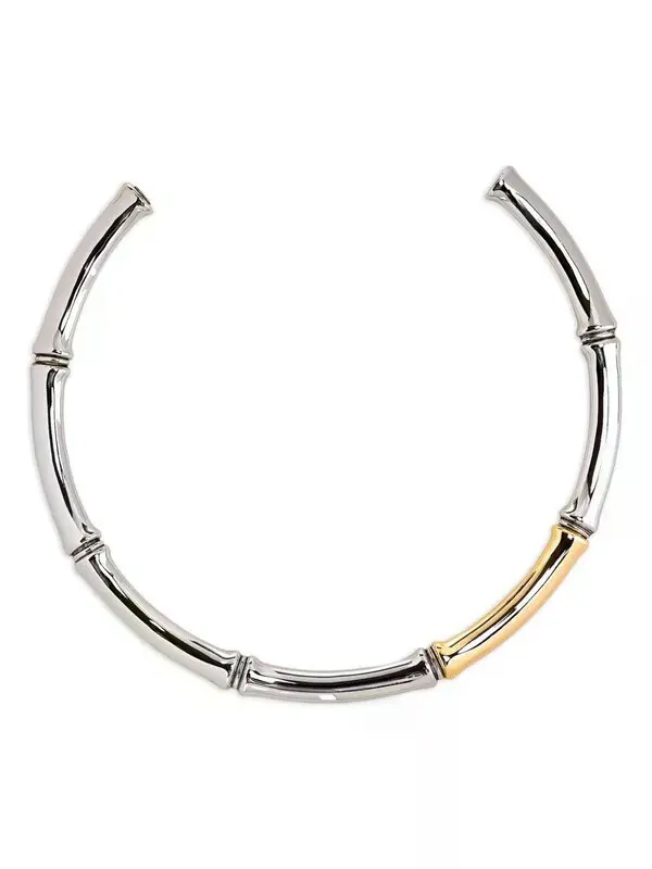 KENNETH JAY LANE Bamboo Necklace - Silver