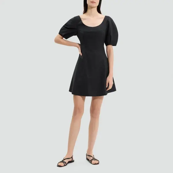 Theory Puff Sleeve Mini Dress - Black