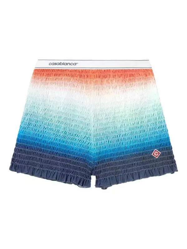 Casablanca Smocked Gradient Shorts - Blue