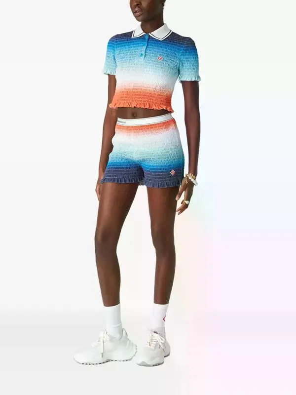 Casablanca Smocked Gradient Shorts - Blue