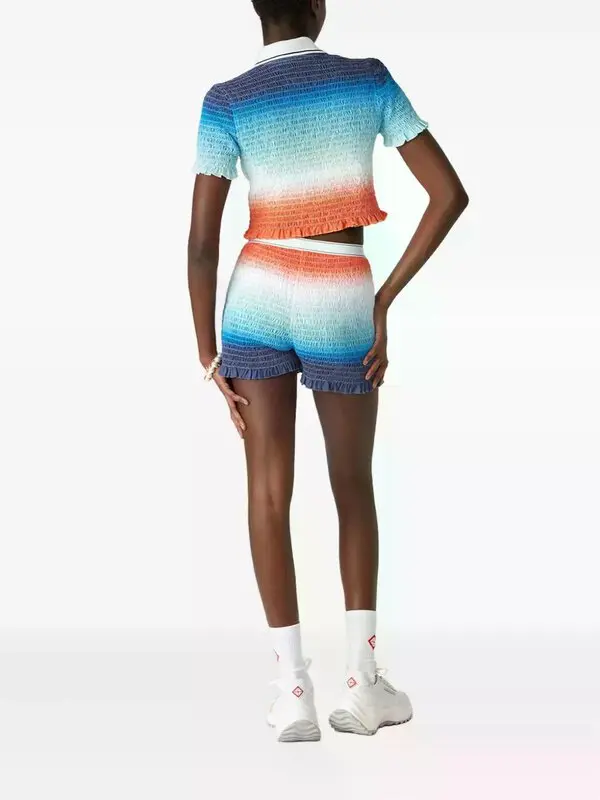 Casablanca Smocked Gradient Shorts - Blue