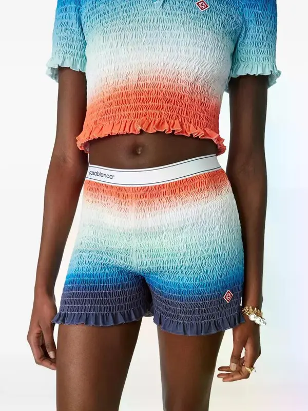 Casablanca Smocked Gradient Shorts - Blue