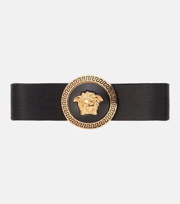 Versace Biggie Medusa Satin Hair Clip - Black