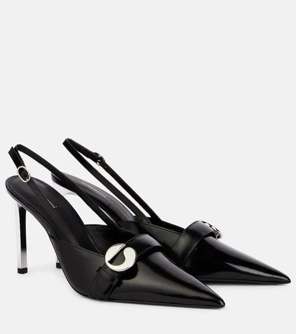Coperni Logo Leather Slingback Pumps