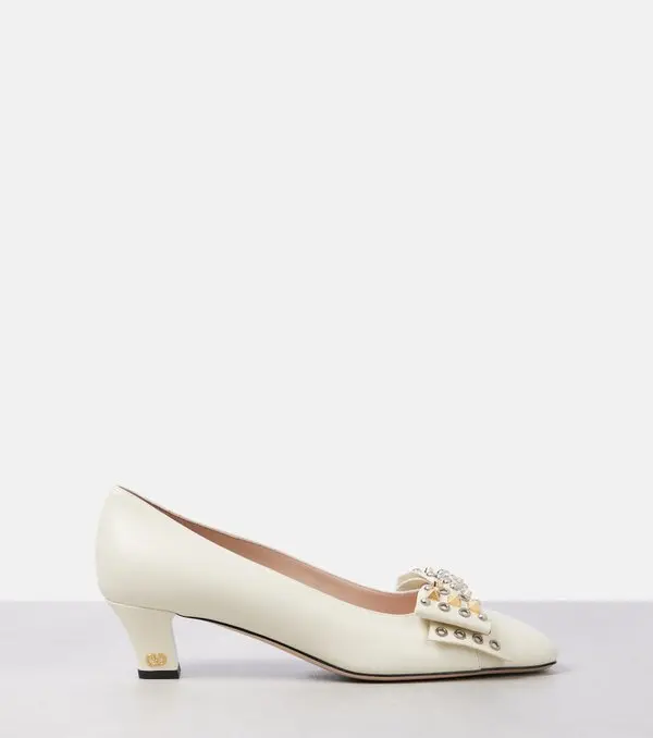 Valentino Garavani Bowow 45 Studded Leather Pumps