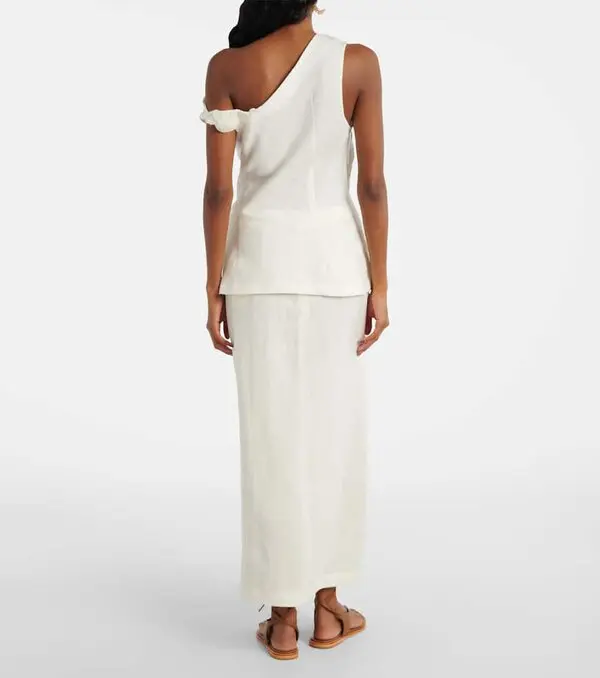 Faithfull The Brand Suis Asymmetric Linen Top - White