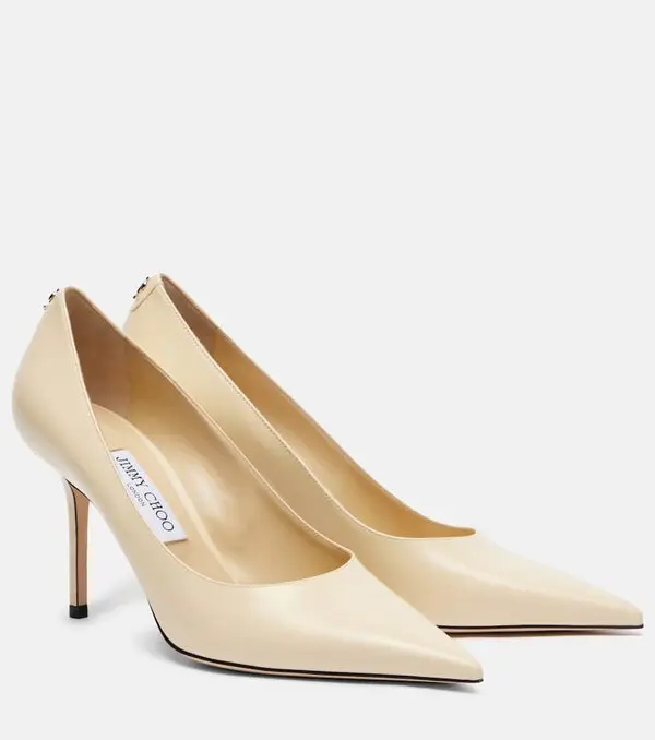 JIMMY CHOO Love 85 Leather Pumps - White