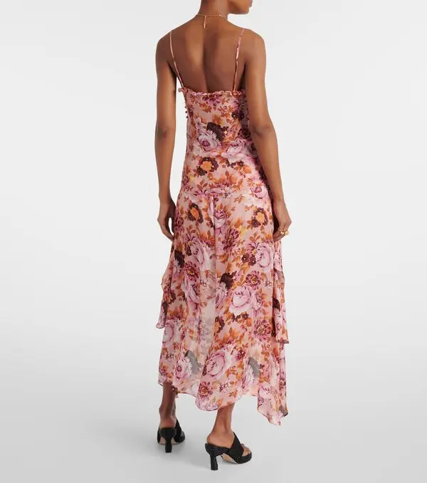 Chloé Ruched Floral Silk Camisole