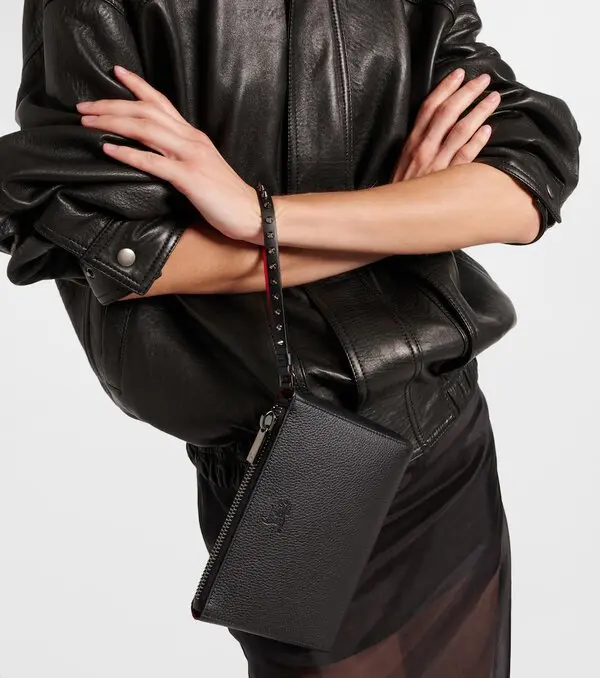 CHRISTIAN LOUBOUTIN Cabata Mini Studded Leather Pouch
