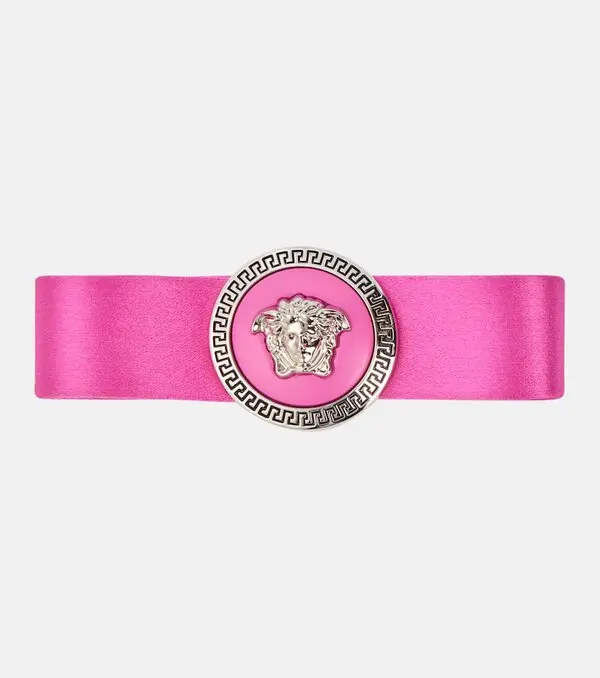 Versace Biggie Medusa Satin Hair Clip - Pink