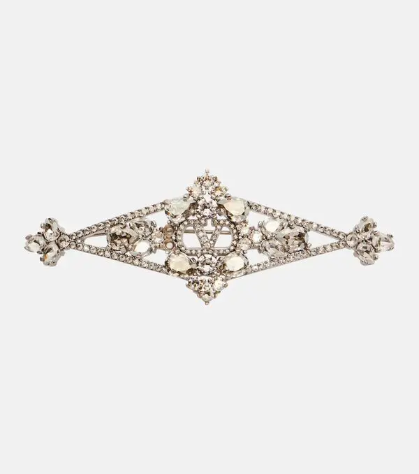 Valentino Garavani Embellished Barrette - Silver