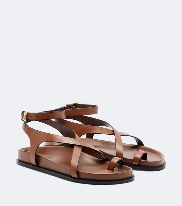 A.emery Jalen Slim Leather Sandals - Brown