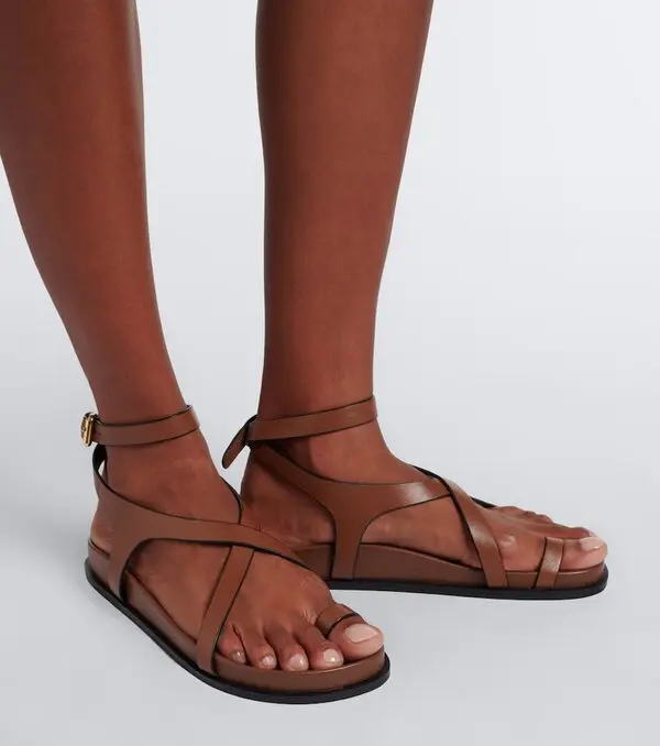 A.emery Jalen Slim Leather Sandals - Brown