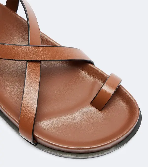 A.emery Jalen Slim Leather Sandals - Brown