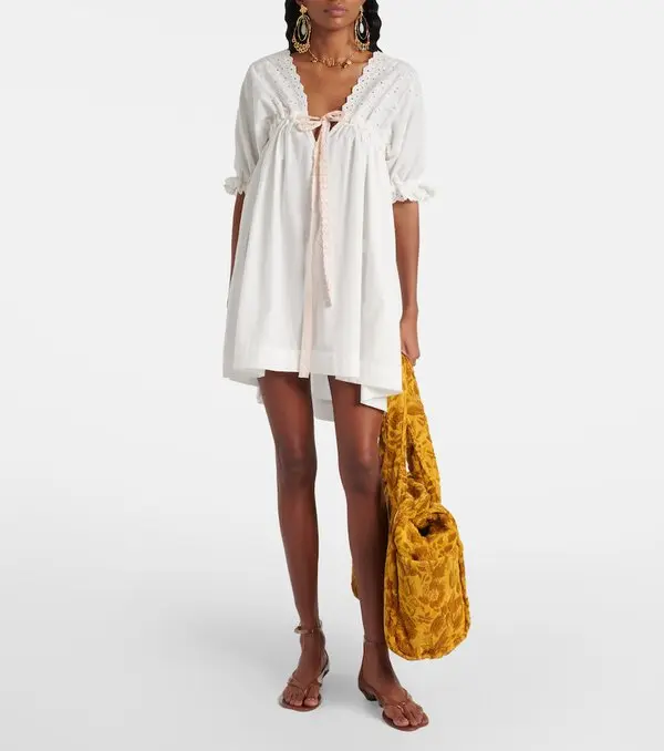 Chloé Broderie Anglaise Cotton-blend Minidress