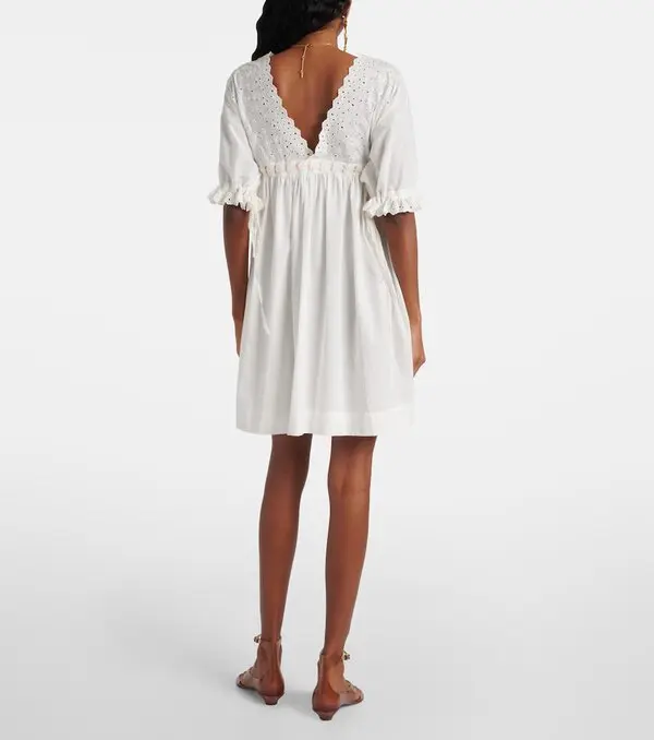 Chloé Broderie Anglaise Cotton-blend Minidress