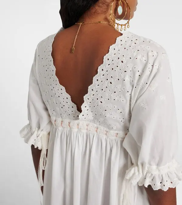 Chloé Broderie Anglaise Cotton-blend Minidress