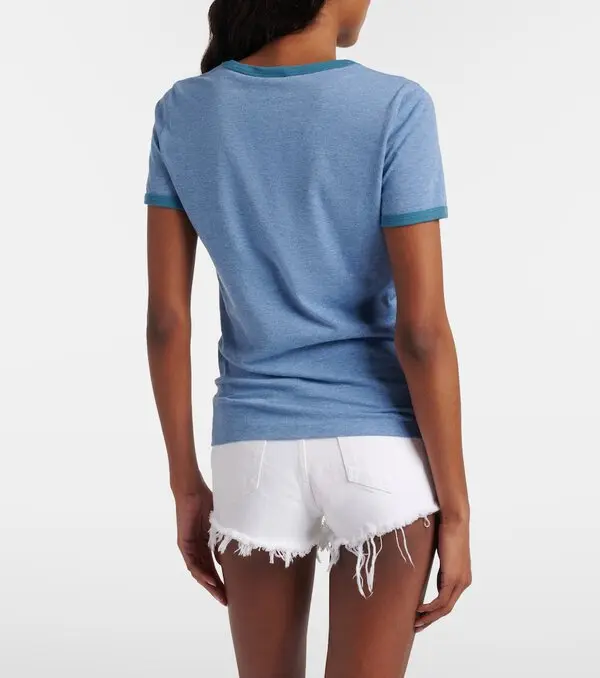 Chloé Logo Cotton-blend Jersey T-shirt - Blue