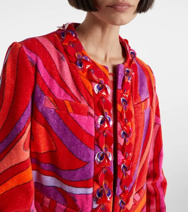 Emilio Pucci Marmo Embellished Cotton Terry Jacket