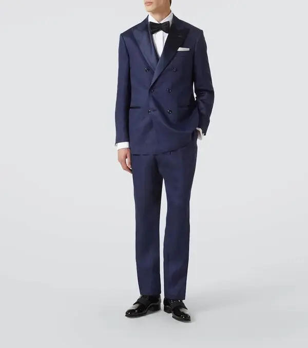 Brunello Cucinelli Double-breasted Linen Tuxedo
