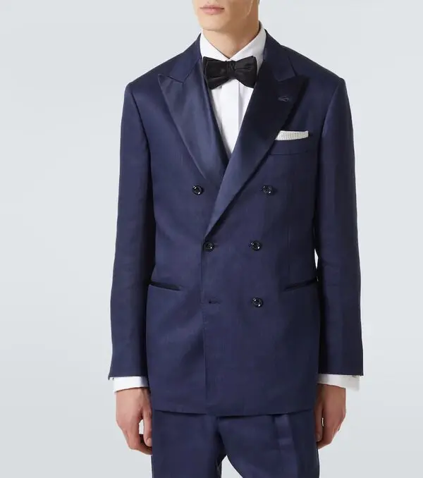 Brunello Cucinelli Double-breasted Linen Tuxedo