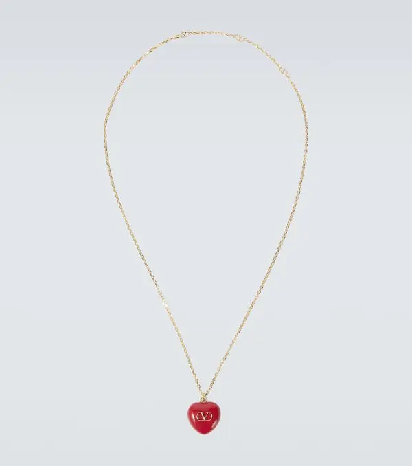 Valentino Garavani Vlogo Pendant Necklace - Red