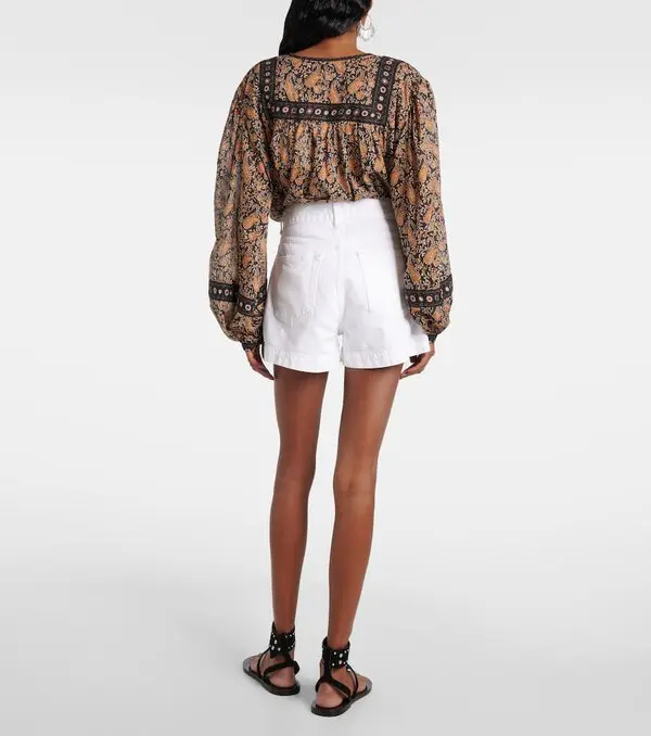 FRAME The Charm Denim Shorts - White