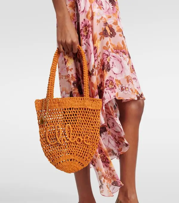 Chloé Small Raffia Shopper