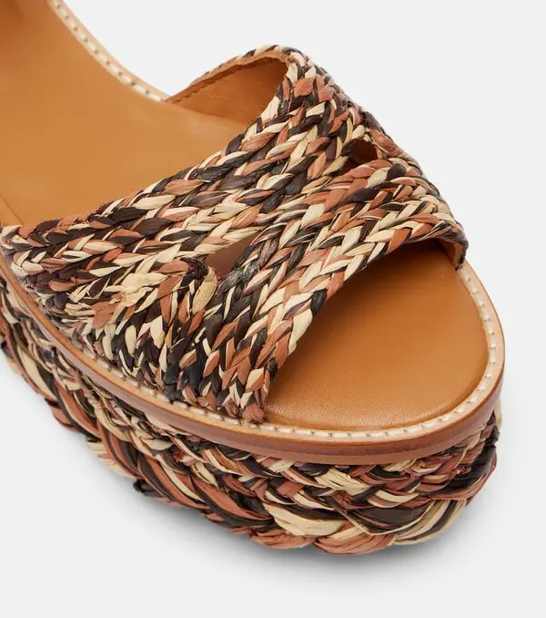 Clergerie Arty Raffia Platform Sandals - Brown