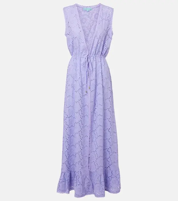 Melissa Odabash Tessa Cotton Lace Beach Cover-up - Purple