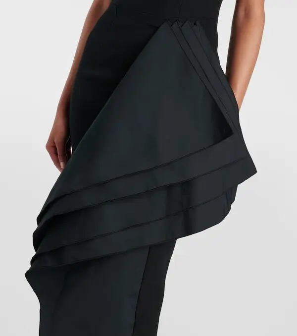 Safiyaa Bree Draped Midi Dress - Black