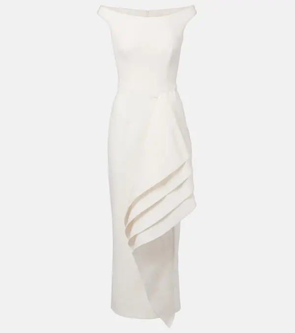 Safiyaa Bree Draped Midi Dress - White