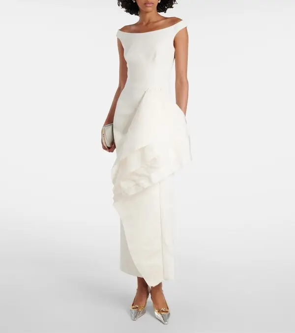 Safiyaa Bree Draped Midi Dress - White