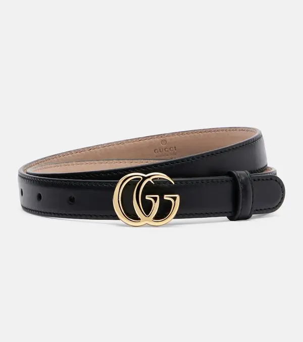 Gucci Gg Marmont Leather Belt - Black