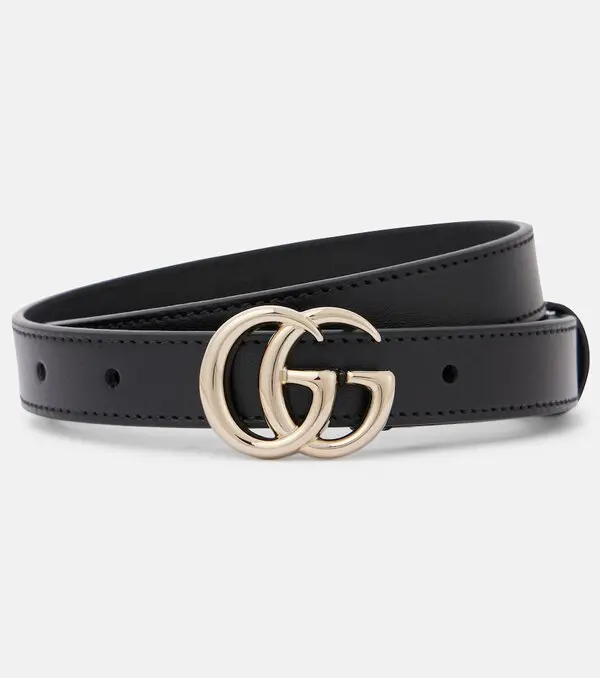 Gucci Gg Marmont Leather Belt - Black