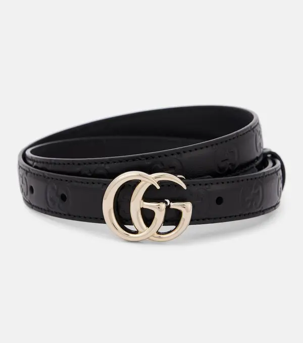 Gucci Gg Marmont Leather Belt - Black