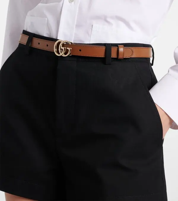 Gucci Gg Marmont Leather Belt - Brown