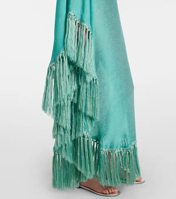 TALLER MARMO Arno Fringed Linen-blend Maxi Dress