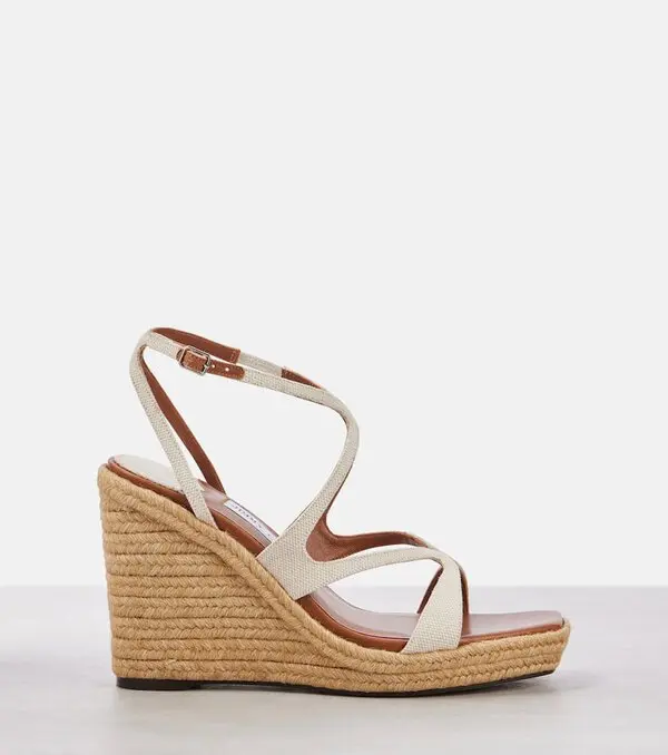 JIMMY CHOO Ayla 110 Espadrille Wedges - White