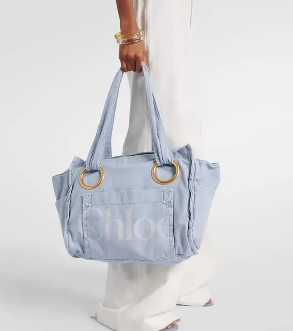 Chloé Logo Cotton Tote Bag
