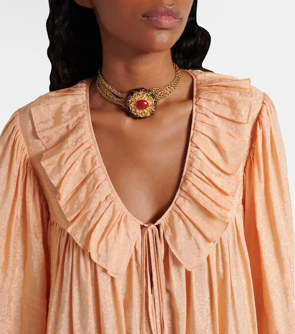 Chloé Ruffled Jacquard Minidress