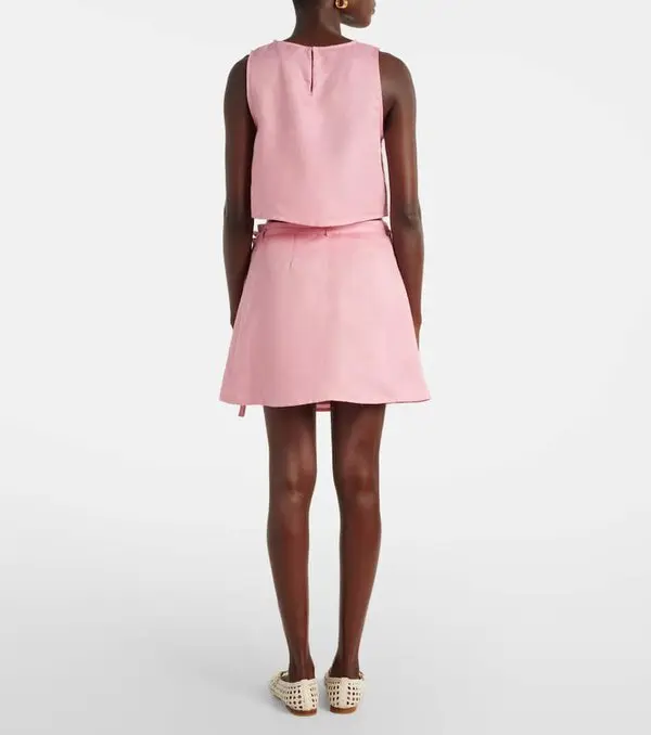 Asceno Positano Linen Miniskirt - Pink