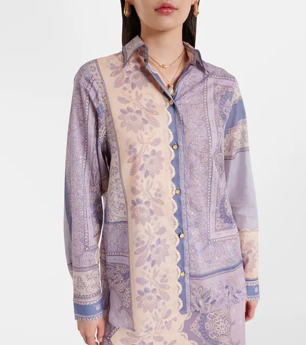 Zimmermann Lucky Printed Cotton Shirt - Purple