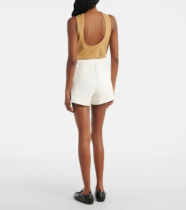 GANNI Cotton-blend Shorts - White