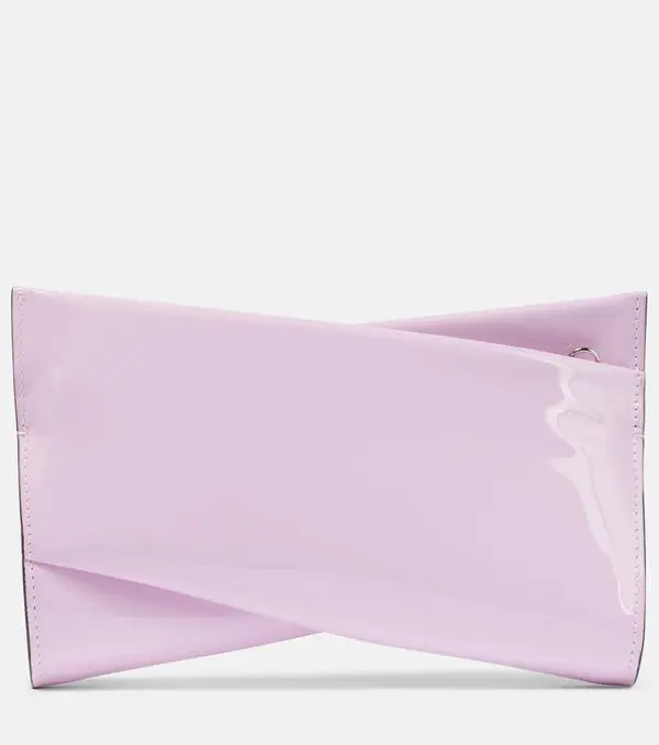 CHRISTIAN LOUBOUTIN Loubitwist Patent Leather Clutch - Pink