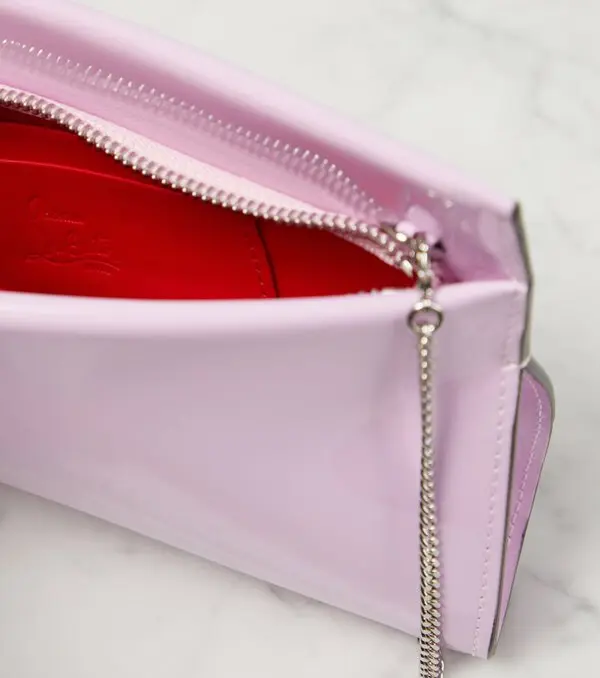 CHRISTIAN LOUBOUTIN Loubitwist Patent Leather Clutch - Pink