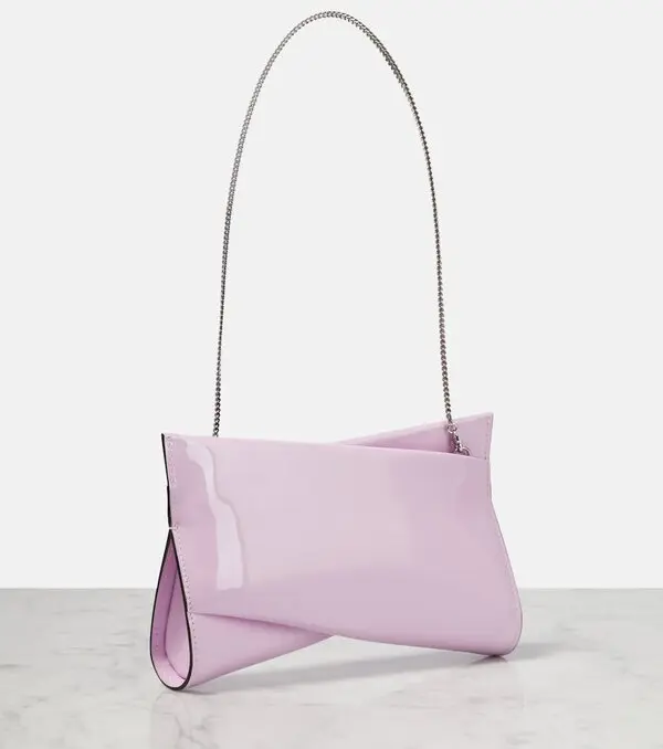 CHRISTIAN LOUBOUTIN Loubitwist Patent Leather Clutch - Pink